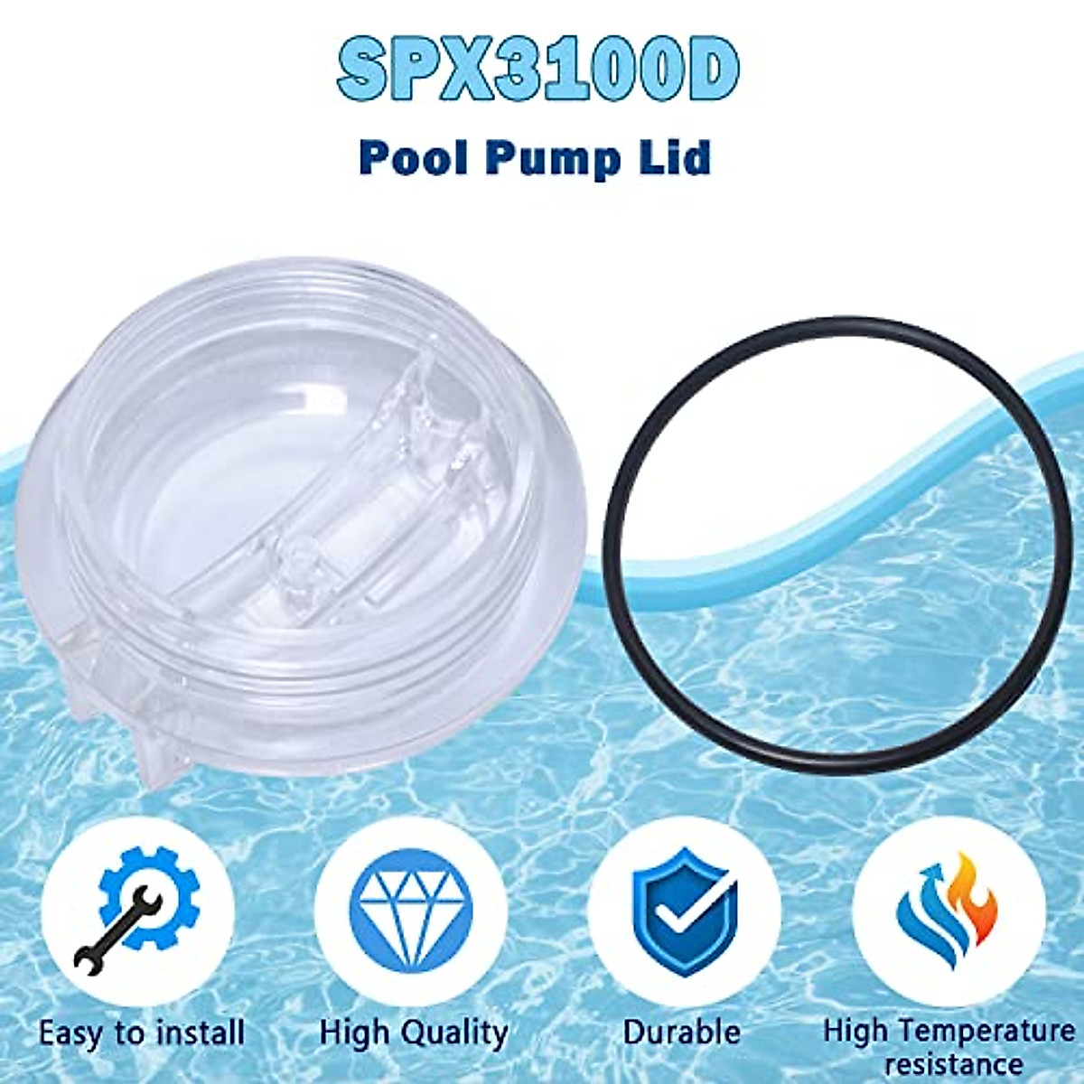 Gekufa SPX3100D Pool Pump Lid for Compatible with Hayward Super II Pump SP3000 Series Models SP3007(eeaz), SP3010(eeaz), Include SPX3000S Strainer Cover O-Ring Replacement Thread Strainer Cover