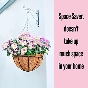 LaLaGreen Hanging Baskets for Plants (3 Pack, 10 Inch) Hanging Planter Outdoor with Coco Liner, Metal Wire Flower Basket Pots Holder Hanger Hook Deck Patio Porch Garden Balcony Outside Decoration