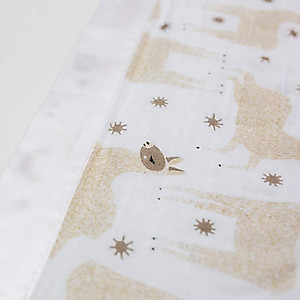 lulujo Baby Security Lovey Blankets| Unisex Softest Breathable Cotton Muslin Security Blanket with Silky Satin Trim| Neutral Comforting Blanket for Girls & Boys | 16in by 16 in| Jungle Safari