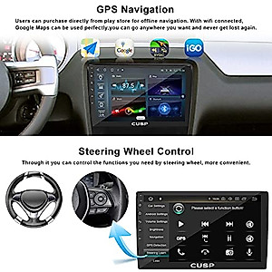 CUSP Car Stereo Radio GPS 9 Inch Android Double Din Navigation HD 1280 * 720 Pixel Touch Screen Bluetooth FM Wirelss Apple Car Play,Mirror Link,Camera,in Dash Kit Auto Multimedia Player Head Unit