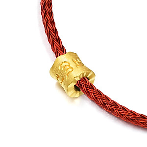 CHOW SANG SANG 999 24K Solid Gold Om Mani Padme Hum Charm Blessing Bracelet for Women 86696C