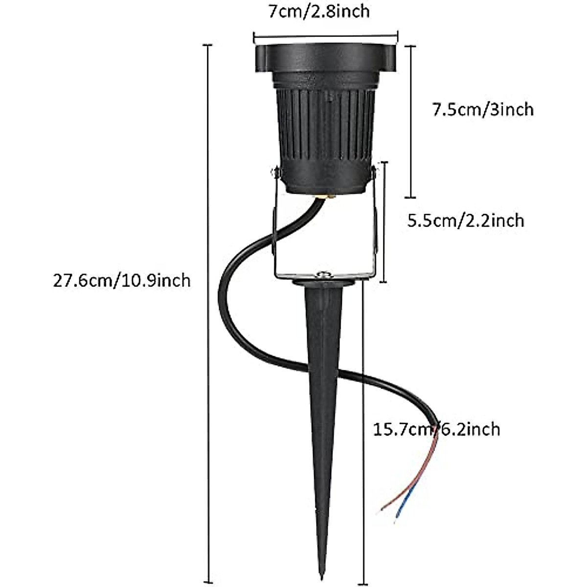 Youngine 12V Outdoor LED Lawn Light Lamps Landscape Spotlight 5W COB Garden Patio Wall Yard Path Decorative Lighting with Spiked Stand, Pack of 2 (Cool White),NO Plug