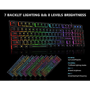 Gaming Keyboard Mouse and Headset with mic Combo USB Wired RGB Backlit Gamer Bundle Compatible with PC Windows 7/8/10/11 Xbox one PS4 PS5(Black)