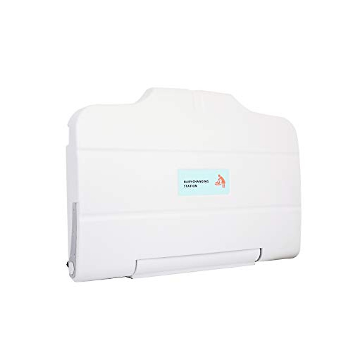 TCBunny Wall-Mounted Baby Changing Station Horizontal Diaper Changing Table with Safety Straps White