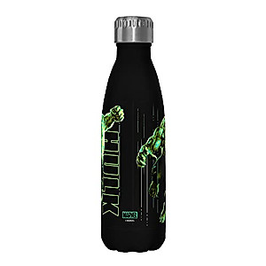 Marvel Hulk Glow 17 oz Stainless Steel Water Bottle, 17 Ounce, Multicolored