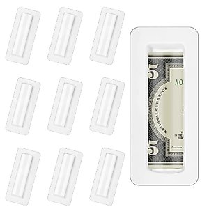 Weysat 60 Pcs Christmas Money Holder Domes Lip Balm Pouches Money Holder Plastic Lipstick Money Holder Plastic Domes Lip Balm Pouches with Double Side Tape for Christmas Day Gift Card DIY Crafts