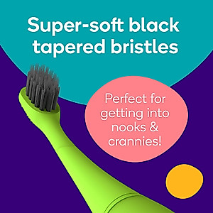 CoComelon x BURSTkids Kids Electric Toothbrush, Soft Bristle Kid & Toddler Toothbrush, 2-Minute Timer, Rechargeable Battery, Easy-Grip Silicone Handle, 2 Brush Modes, Ages 2+, Green with JJ