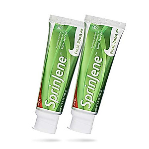 SprinJene Fluoride Toothpaste with Patented Black Seed Oil and Zinc - Certified Vegan, Cruelty-Free, Gluten-Free, Kosher, Halal, Natural Teeth Whitening Toothpaste 2 Pack (Fresh Boost)