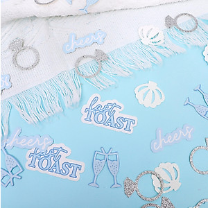 200psc Last Toast on the Coast Confetti - Last Toast Bachelorette Party Decorations, Ocean Bridal Shower Confetti, Beach and Coastal Bachelorette Party Decor, Shimmery Seashell and Ring Confetti
