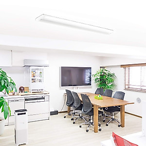 ANTLUX 110W 8FT LED Wraparound Ultra Slim Strip Lights, 12600 Lumens, 5000K, 8 Foot LED Garage Warehouse Light, No Glare, Flush Mount Office Ceiling Lighting Fixture, Fluorescent Tube Replacement