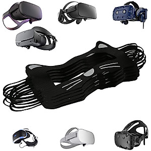 Geekria 50PCS VR Cartoon Disposable Face Mask VR Headset Mask, VR Eye Cover, VR Headset Cover Mask Universal Mask for VR Compatible with Meta Quest 3/Quest 2/Quest Pro PSVR2 for Adults (Black Cat)