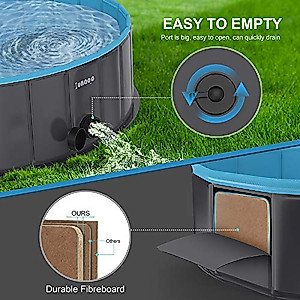 lunaoo Foldable Dog Pet Pool Portable Kiddie Pool for Kids, PVC Bathing Tub, Outdoor Swimming Pool for Large Small Dogs