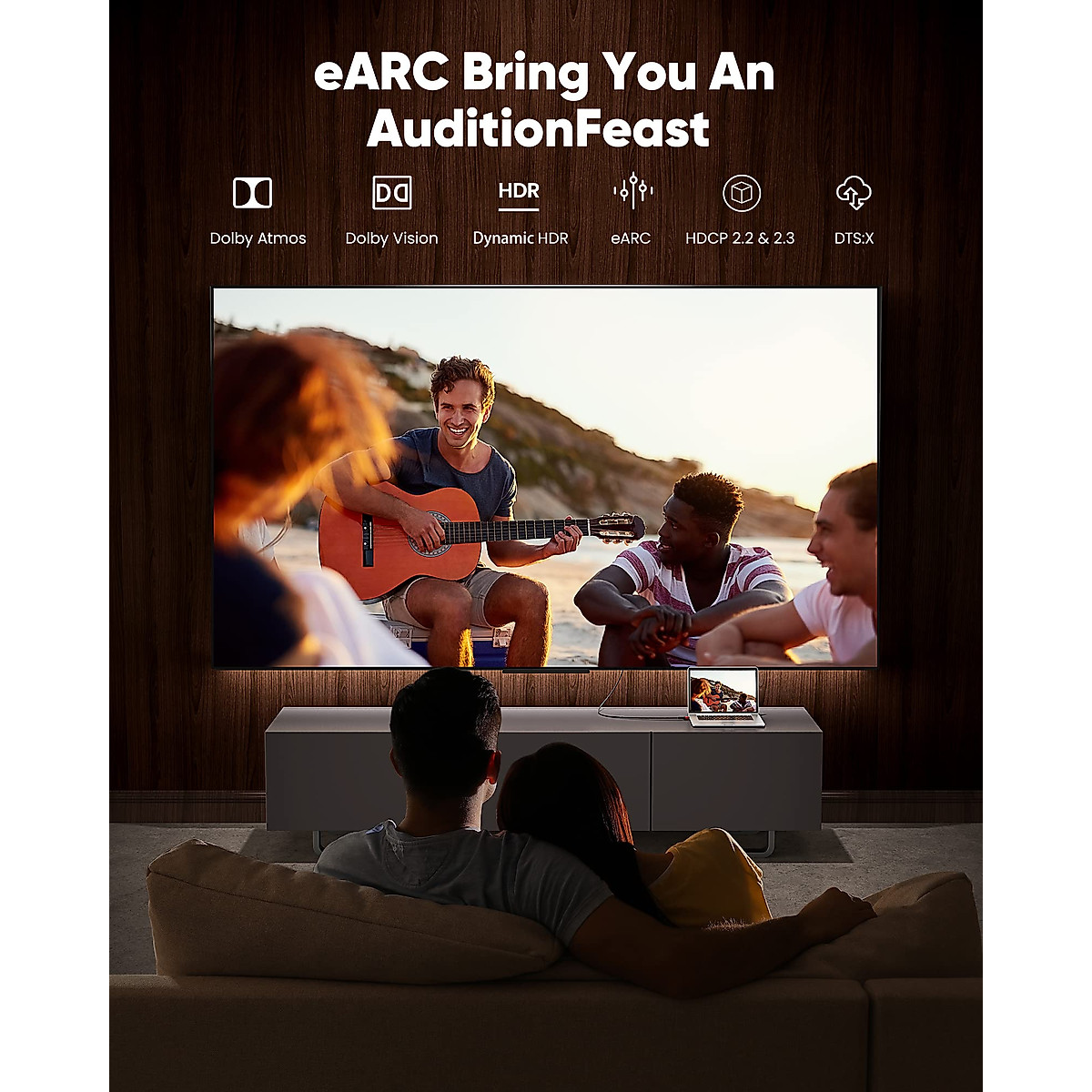 Highwings 8K 10K HDMI 2.1 Cable 6.6FT/2M 2-Pack, Certified Ultra High Speed HDMI Cable Braided Cord-4K@120Hz 8K@60Hz, DTS:X, HDCP 2.2 & 2.3, HDR 10 Compatible with Roku TV/PS5/HDTV/Blu-ray