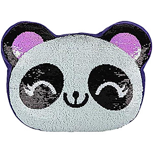 16” Reversible Sequin Pillow | Select your Favorite Colorful Design Llama, Narwhal, Panda, Penguin, Donut, Watermelon, Sloth, Alpaca & More | Playful Addition to Kids Bed or Playroom (Ice Cream)