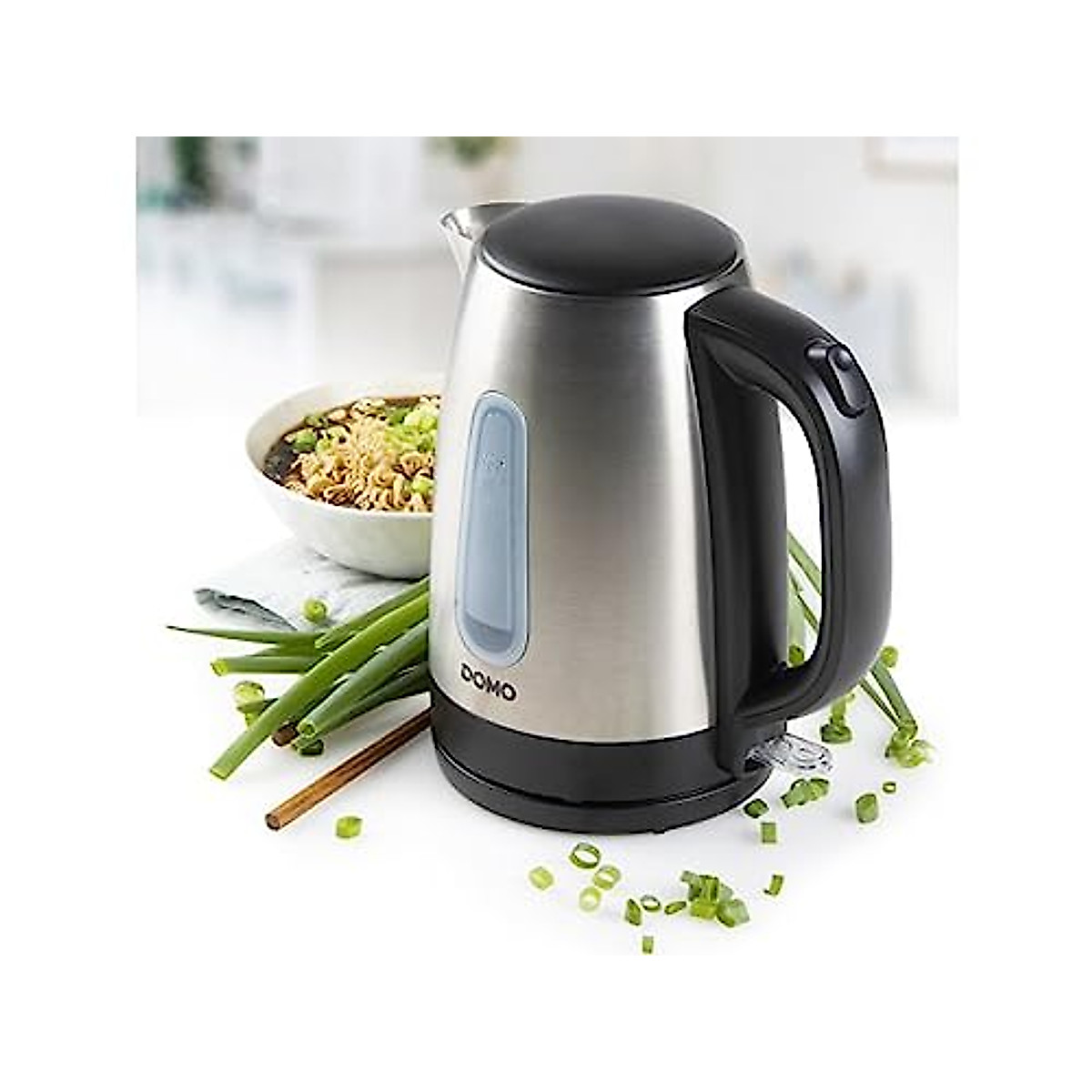 Domo DO496WK Electric Kettle 1.7 L 2200 W Stainless Steel Stainless Steel Water Level Indicator Cordless