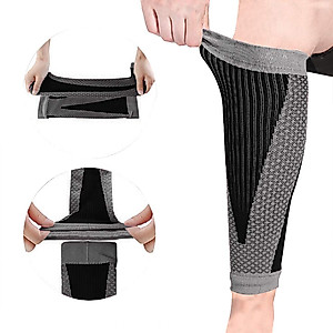 PURFUN Men Boys Compression Calf Shin Supports Slings Professional Arthritis Tendonitis Calf Leg Sleeve Socks Dance Yoga Team Sports Training Volleyball Calf Splints Supports Guard Protection Gear