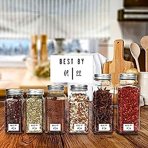 Prefdo 180 Expiration Date Labels, Waterproof Use by Food Date Labels Best by Pantry Labels Freezer Refrigerator Labels with Write-in Area for Spice Jars, Food Storage, Food Contianers(White)