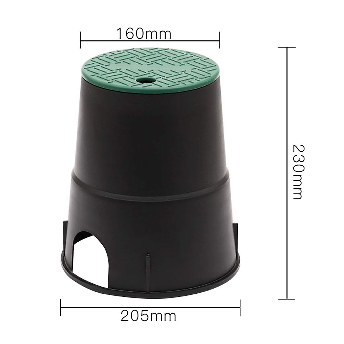 JKPOWER 6 Inch Garden Lawn Underground Valve Box Cap Sprinkler System Watering Cover Valve Box Cover Green + Black app.205x230x160mm/8.07x9.06x6.30in
