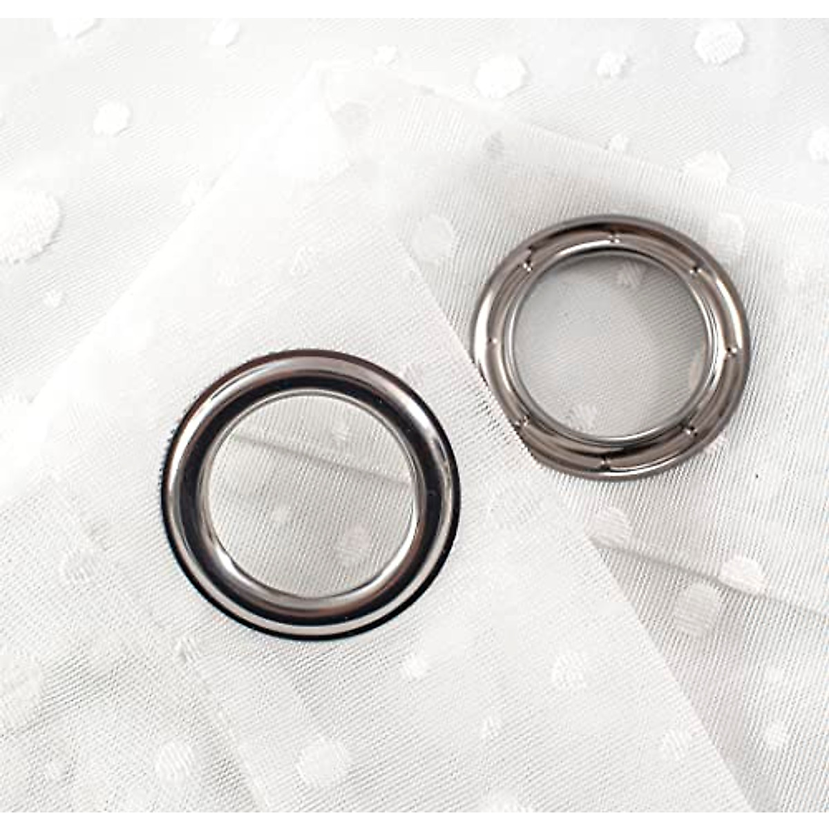 HIGHSEASON White Raindrops Style Sheer Curtains 84 inches Long,Grommet Draperies for Living Room/Bedroom(White,Set of 2,52 x 84 Inch Length)