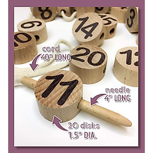 Montessori Toys for Toddlers Lacing Beads with Numbers - Developmental and Fine Motor Skills Toy