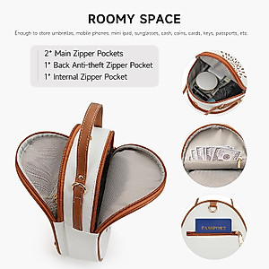 APHISON Small Backpack Purse for Women Cute Mini Backpacks PU Leather Crossbody Shoulder Bags White Brown