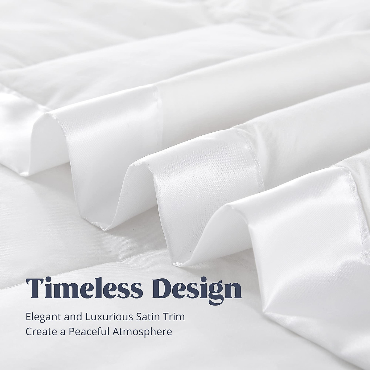 puredown® Blankets Queen Size - Soft Lightweight Down Blanket for All Seasons, Cozy Warm Luxury Bed Blanket with Satin Trim, Cotton Cover, White (90"X90")