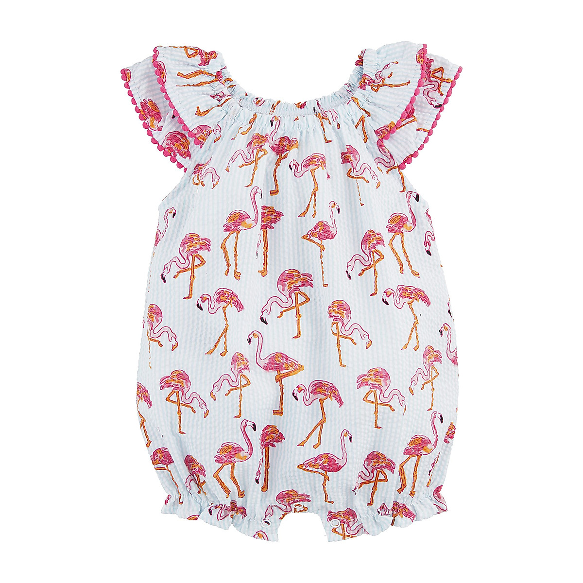 Mud Pie baby girls Ruffle Sleeves Mud Pie Bubble Flamingo 12 18 Months, Flamingo, Size 12-18M US