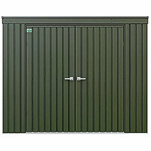 Scotts 8' x 4' Garden Storage Shed Outdoor Lockable Water-Resistant Steel Building with Tool Hanger and Pent Roof, Green
