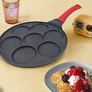 EZJOB Silver Dollar Pancake Pan for Kids, Mini Pancakes Maker Pan Nonstick Egg Cooker Frying Pan Breakfast Waffle Maker Pancake Griddle Pan for Pancakes Crepe Maker
