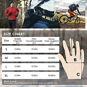 LERWAY Winter Gloves For Men Women Touchscreen Warm Gloves Anti-Slip Water Resistant Windproof Black Thermal Gloves For Driving Cycling Hiking Running (M)