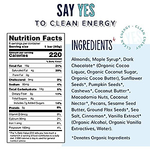 The YES Bar – Dark Chocolate Chip – Plant Based Protein, Decadent Snack Bar – Vegan, Paleo, Gluten Free, Dairy Free, Low Sugar, Healthy Snack, Breakfast, Low Carb, Keto Friendly (Pack of 6)