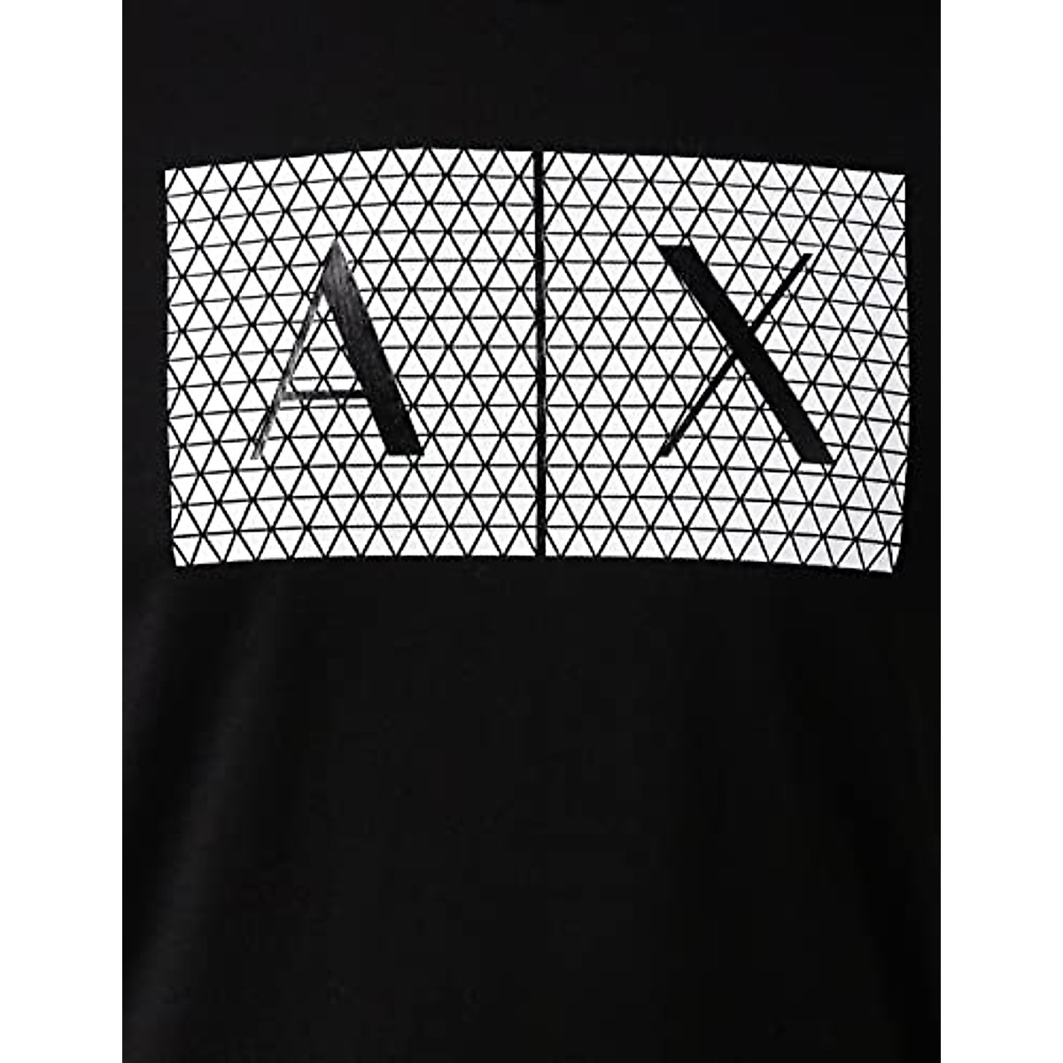 A|X ARMANI EXCHANGE mens Crew Neck Logo Tee T Shirt, Grid Logo Black, Large US
