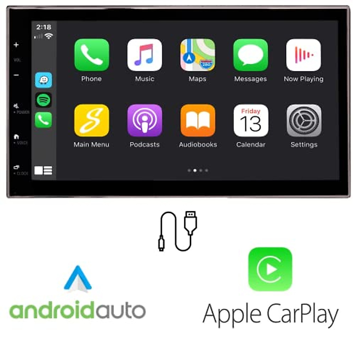 6.8” Double Din Complete Radio Kit Package for Nissan Altima 2007-2012 with Touchscreen Radio, Apple CarPlay, Android Auto, Bluetooth, Rear Camera Input, Dash Kit, Harness and Antenna Adapter