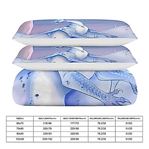 SHELLCELL Wings-of-Fire Dragon 3 Pieces Duvet Cover Set, Soft Bedding Comforter Cover Set with Zipper Closure, 1 Duvet Cover and 2 Pillowcases for Bedroom All Season 79"x90"