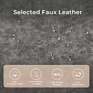 MAISON ARTS Counter Height 24 Inch Bar Stools with Back Set of 4 for Kitchen Counter Modern Upholstered Faux Leather Barstools Farmhouse Bar Chairs Island Stools Support 330LBS, Easy to Assemble, Grey