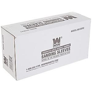 WEN 6510SPC Assorted Grits Spindle Sanding Sleeves (18 Pack)