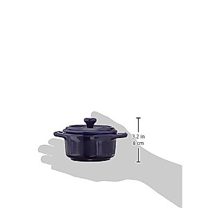 STAUB Ceramics Dutch Oven 3-piece Mini Round Cocotte, Dark Blue