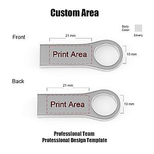 MEINAMI Customized USB Flash Drive Metal Ring Custom Thumb Drive Metal Personalized Memory Stick 512MB 100 Pack