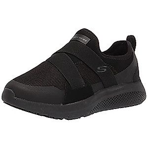 Skechers Women's Slip on Athletic Food Service Shoe, Black, 9 Wide