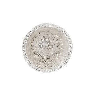 Household Essentials White Small Willow Wicker Waste Basket