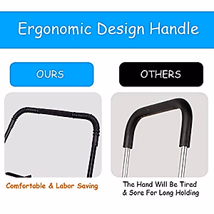 Goplus Jumbo Folding Shopping Cart with Rolling Swivel Wheels, Foldable Grocery Cart on Wheels with Double Basket, Heavy Duty Utility Cart, Shopping Carts for Groceries Laundry Book Luggage Travel