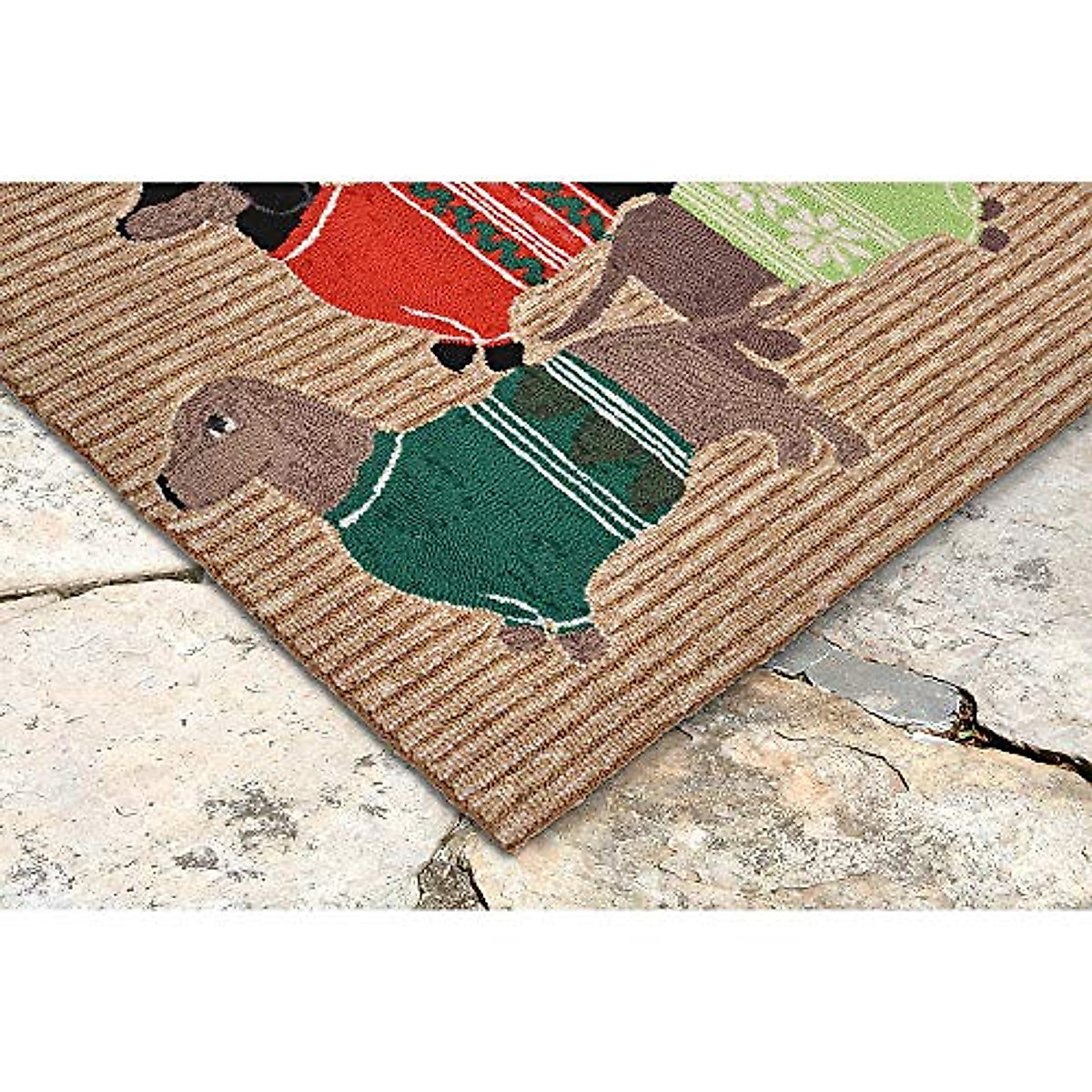Liora Manne Whimsy Festive Dogs Rug, Indoor/Outdoor, Scatter Size, Neutral