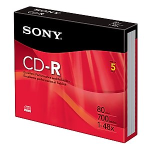 Sony CD-R Color Jewel Case (5 Pack)