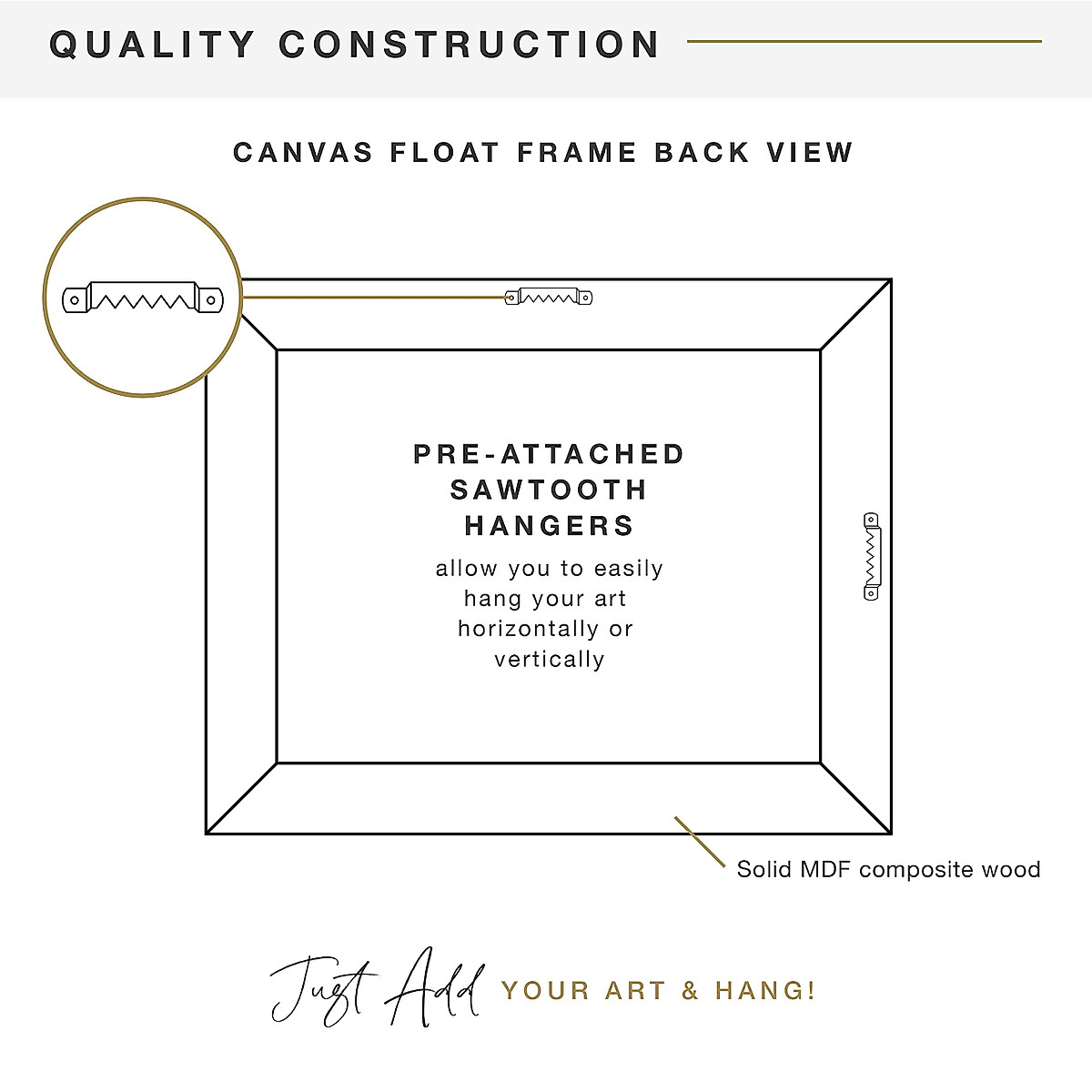 MCS 11x14 Inch Frame to Mount Finished Canvases, Black (40003)