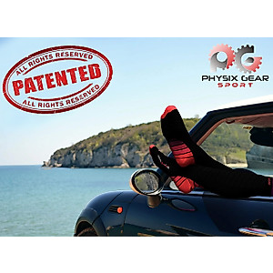 Physix Gear Compression Socks 20-30 mmHg - Men & Women - Running, Nurses, Shin Splints, Flight, Travel (BLACK / RED-S/M)