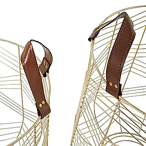 CosmoLiving by Cosmopolitan Glam Metal Round Storage Basket, Set of 3 16", 14", 12"H, Gold