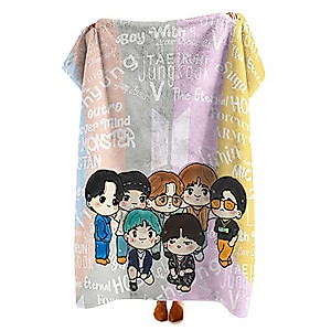 Cvdoos Throws Flannel Blankets Lightweight Comfy Warmer Soft Blanket Home Decor Bedding Couch Sofa for All Season Girls Women Fans Gifts (B) 40X50 Inch