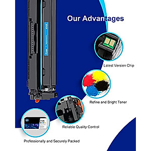(with Chip) 414X 414A Toner Cartridge 4 Pack Compatible Replacement for HP 414A W2020A 414X W2020X Work with Color Pro MFP M479fdw M454dw M479fdn M454dn M454 M479 Printer (Black Cyan Magenta Yellow)