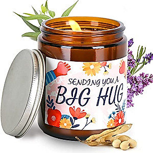 Mom Gifts for Mothers Day, Thinking of You Gifts for Women, Hug in a Jar Candle Aromatherapy Lavender Scented Friendship Candles for Best Friend