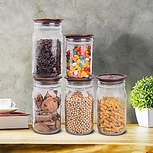 Eleganttime Wide Mouth Mason Jar Lids, 6 Pack Wooden Storage Lid with Silicone Sealing for Ball Mason Jar Canning Jars